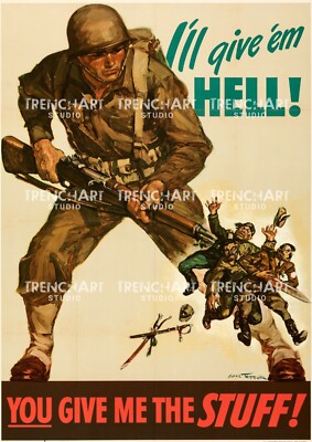 Anti German Propaganda Poster Print WW2 WWII HELL STUFF US Army wall ...