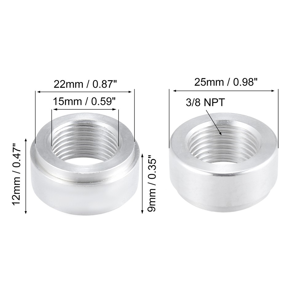 Universal Pack (1) 3/8 NPT Female Nut Threaded Insert Weldable | eBay