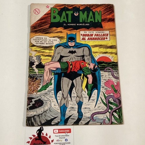 1963 SPANISH COMICS BATMAN #198 ROBIN FALLECE NOVARO MEXICO = DC #156 ...