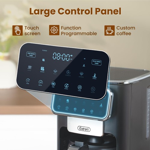 12 Cup Programmable Drip Coffee Maker with Touch Screen, Fast and ...