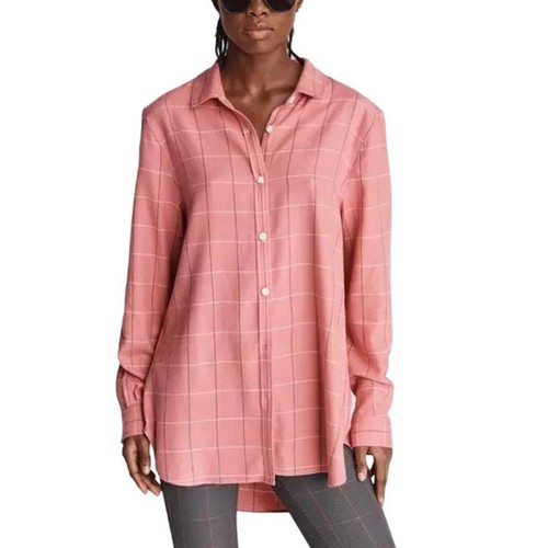 Rag & Bone Pink Quinn Plaid Cotton Blend Button Down Shirt XL | eBay