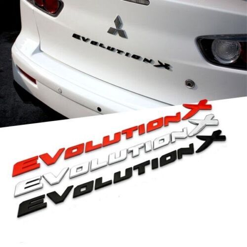 1 x EVOLUTION X Rear Trunk Badge in Chrome Mitsubishi Lancer EvoX GSR ...