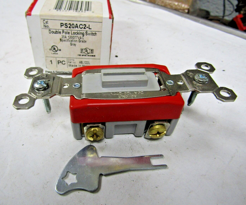 NEW PASS & SEYMOUR 20 AMP GREY DOUBLE POLE LOCKING SWITCH 120/277VAC ...