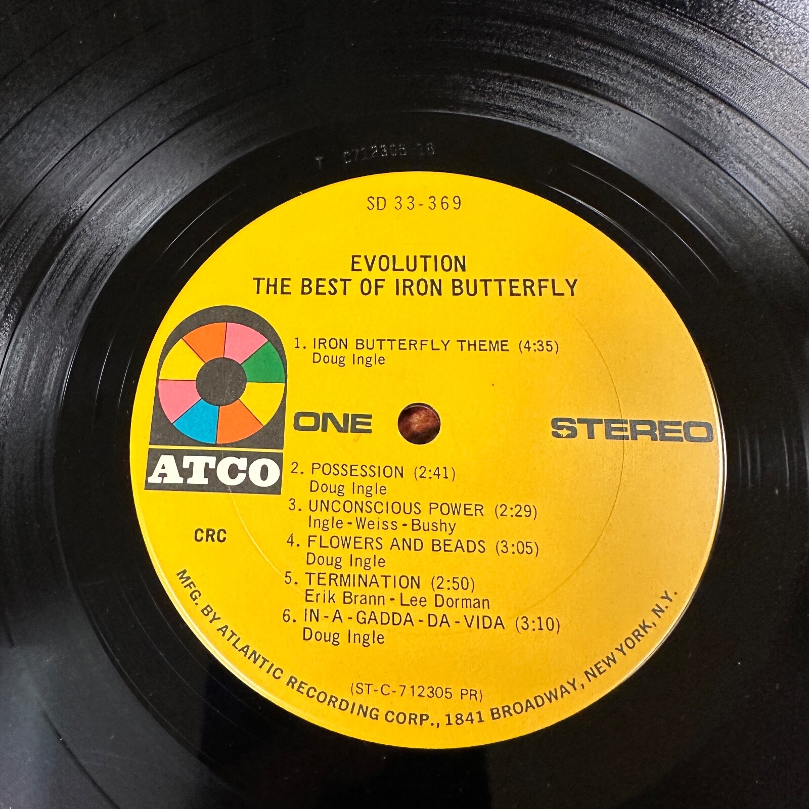 The Best Of Iron Butterfly Vinyl Record LP Iron Butterfly ATCO SD 33 ...