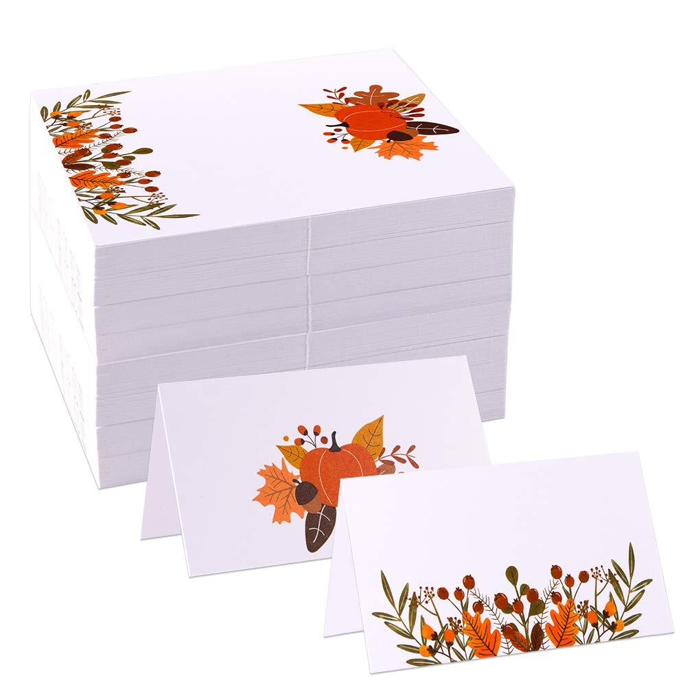 Fall Harvest Place Cards50 Packs Thanksgiving Small Tent Cardstable ...