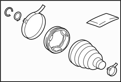 OEM Toyota Prius & Corolla CV Boot Kit, FR Drive Shaft Inboard Jt 04437 ...