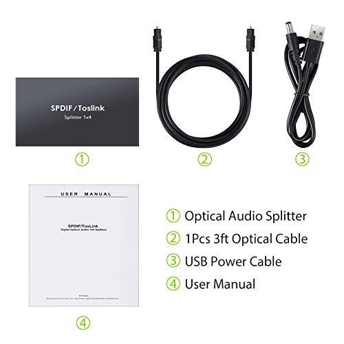 Digital Optical Audio 1x4 Splitter Digital Spdif Toslink Optical Fiber Audio Spl 670924940913| eBay