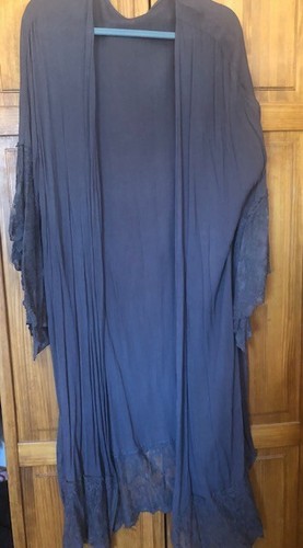 boho gauzy duster - medium - gray/blue | eBay