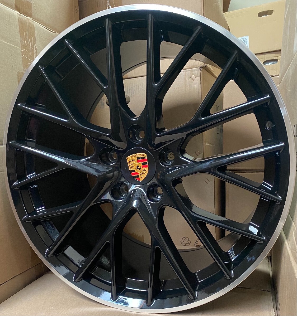 21'' inch Wheels fit Porsche Panamera Cayenne Gloss Black Machine ...