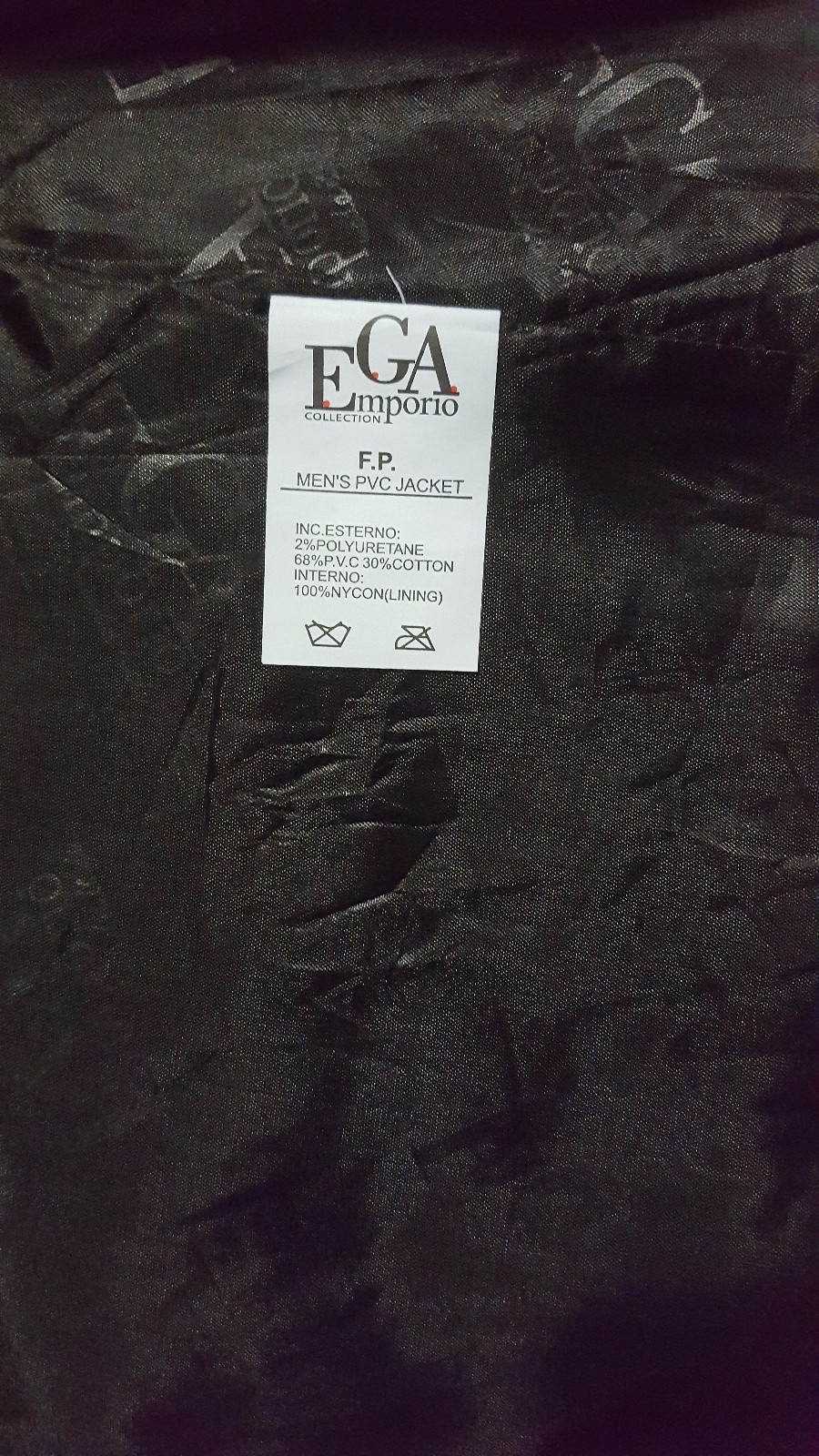 *Brand New* Emporio EGA Collection Mens PVC Leather Jacket Large | eBay