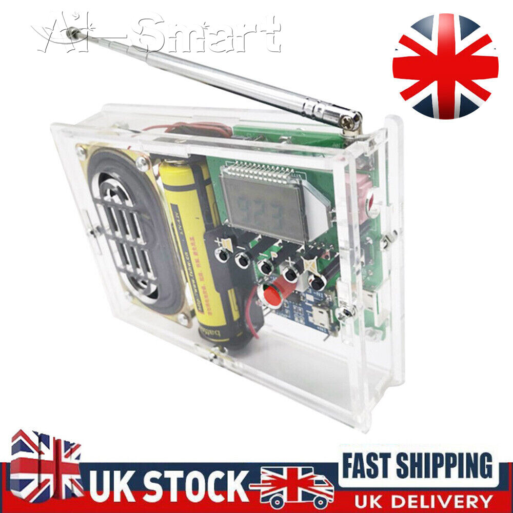 FM Digital Radio Kit DIY Soldering Project with Power Amplifier & Shell ...
