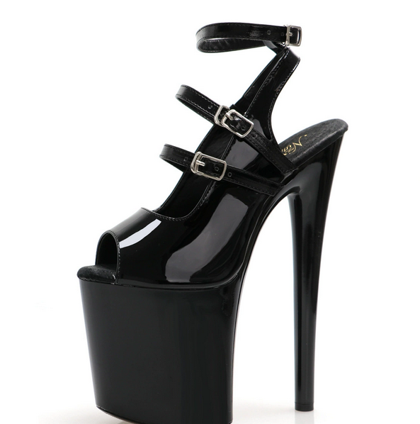 Womens 20cm Very High Stiletto Heel Platform Sandals Buckle Pole Dance ...