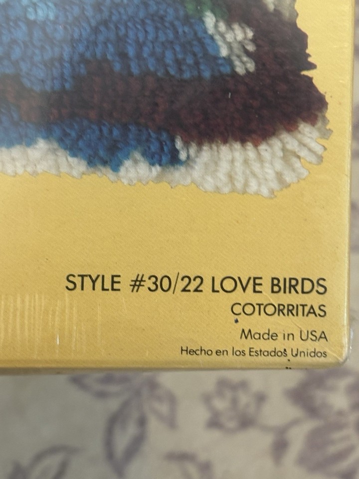 Vintage New Sealed Malina Love Birds Hook A Pillow Latch Hook Pillow ...