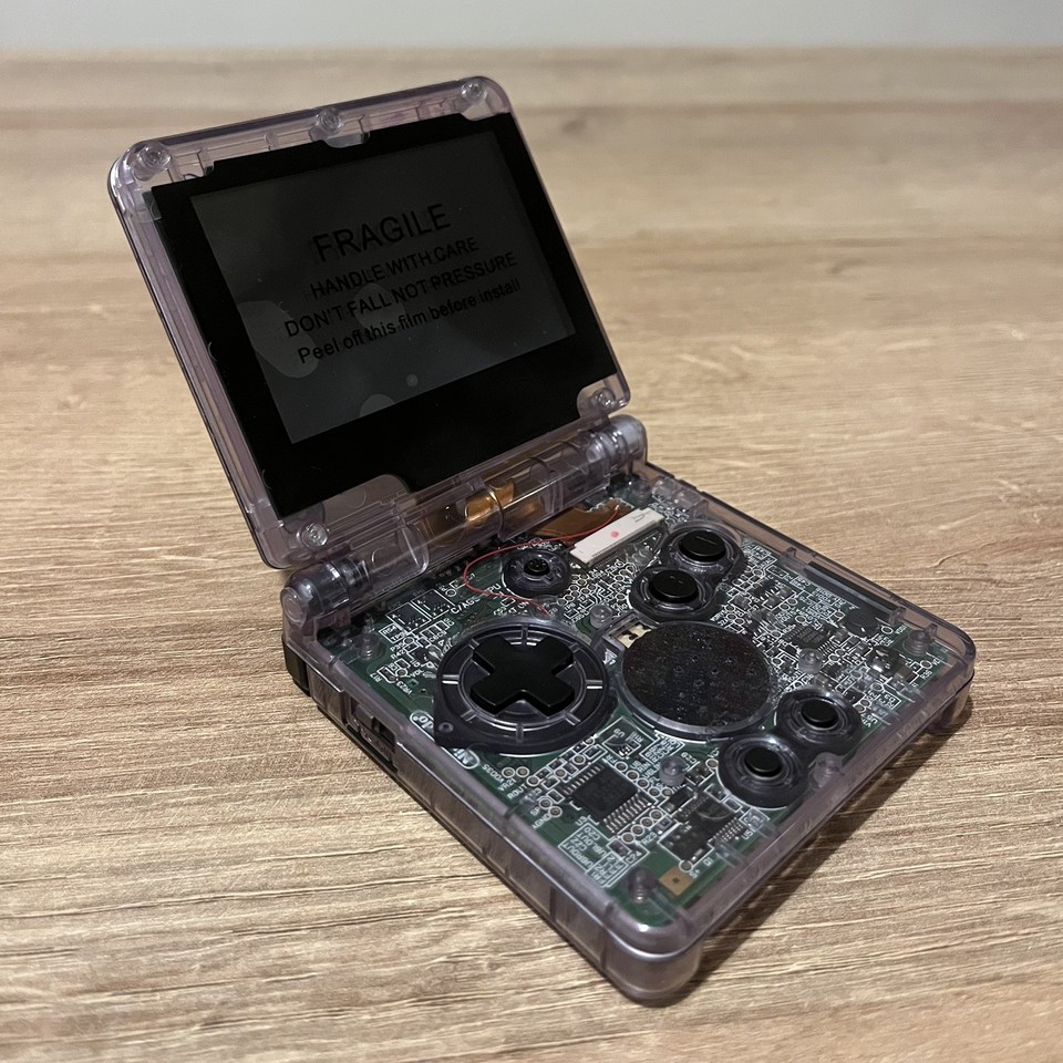 Game Boy Advance SP Console Purple Hunter V5 IPS Screen Custom Gift Box ...