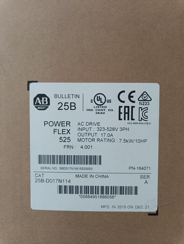 Allen-Bradley PowerFlex 525 AB 25B-D017N114 AC Drive 7,5kW/10HP | eBay