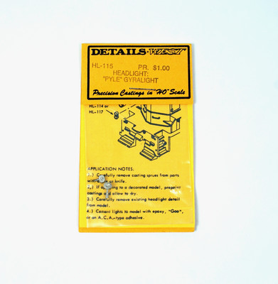 Details West HL-115 HO Scale, Headlight Pyle Gyralight, NOS | eBay