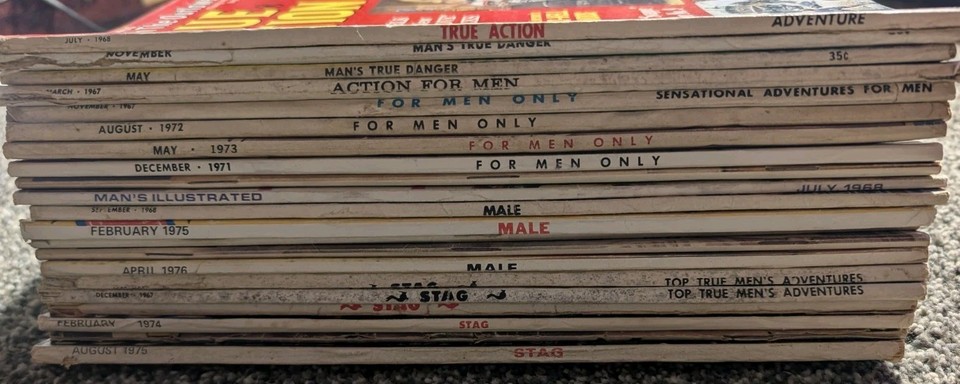 VTG 1960s & 70s Lot Of 21 Pulp Magazines For Men, Stag, True, Male ...