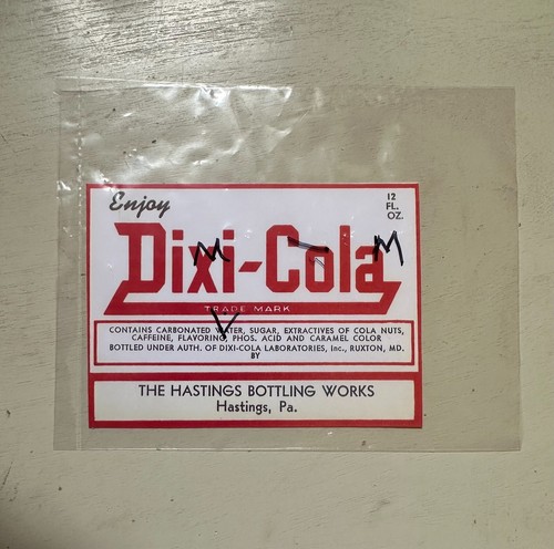 Dixi-Cola Soda Decal/Sticker- Hastings, Pa. + USA Decal | eBay