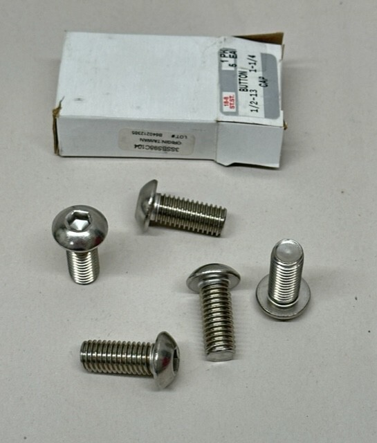 1/2-13 Button Head Allen Hex Drive Cap Screws Stainless Steel Qty 5 1 1 ...