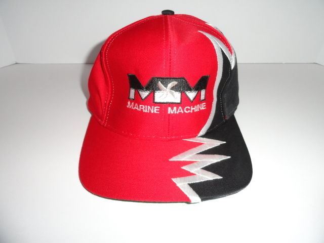 Marine Machine Red jagged edge embroidered baseball cap | eBay