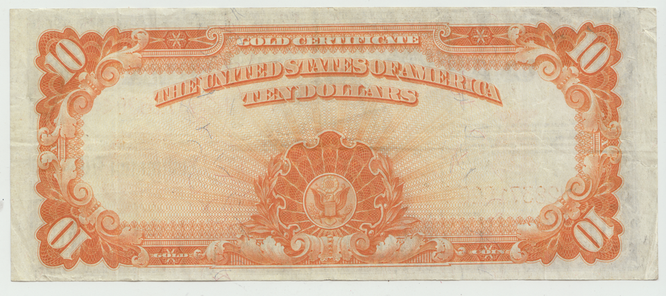 1922 $10 Gold Certificate US Note Paper Money Free Shipping No Reserve ...