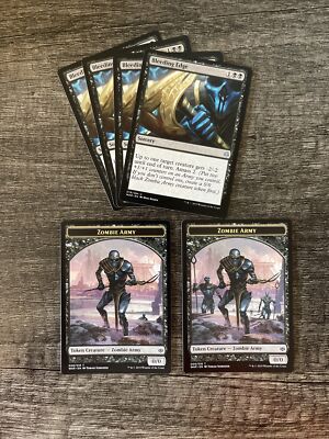 MTG 4x Bleeding Edge 2x Zombie Army Token LP War of the Spark | eBay