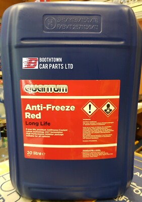 Quantum Red CONCENTRATED Red Long life (5yr) antifreeze - 20 LITRE 20L ...