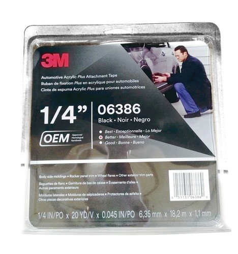 3M Auto Acrylic Plus Attachment Tape 1/4" x 20 yd Black 06386 - Car ...