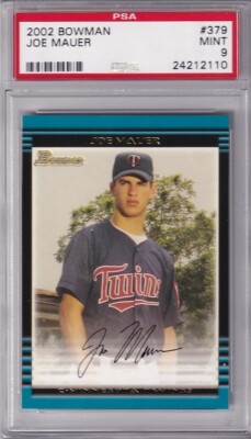 2002 Bowman Joe Mauer PSA 9 Rookie Card #379 Twins RC HOF | eBay