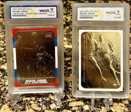 "2" MICHAEL JORDAN FLEER 10TH ANNIVERSARY Gold GRADED Gem Mt 10 Rookie ...