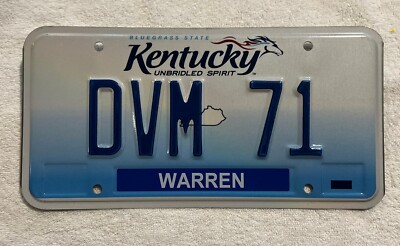 LICENSE PLATES KENTUCKY VANITY DVM 71 | eBay