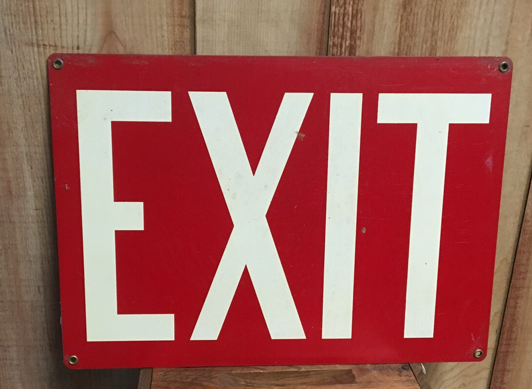 VINTAGE 1950/1960 PORCELAIN ENAMEL EXIT SIGN | eBay