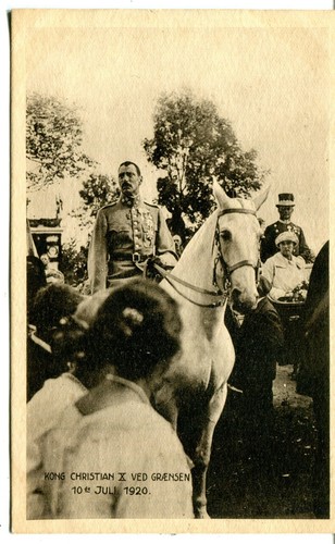 Denmark Kong King Christian X ved Graensen 1920 Stender published sepia ...