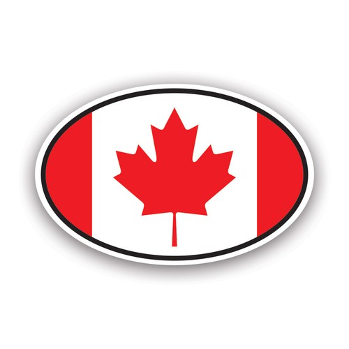 Canada Oval Sticker Decal - Weatherproof - canadian flag country code ...