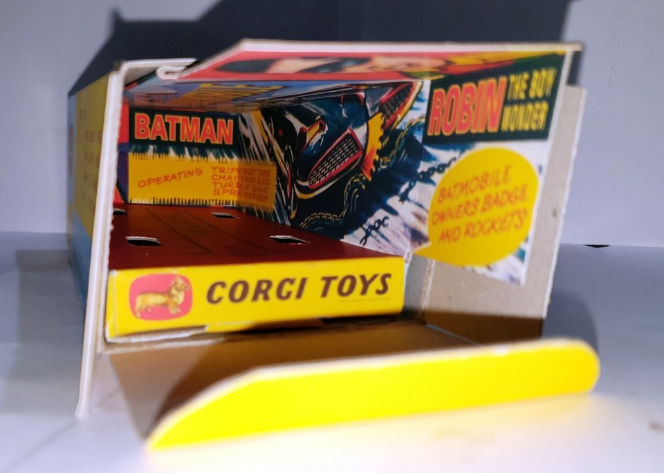 Repro Batman 1966 Corgi 267 Batmobile Diecast Model Grey Card Box with ...