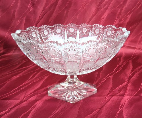 große schwere Kristallschale Kristall Schale mit Fuß oval 3,225kg | eBay
