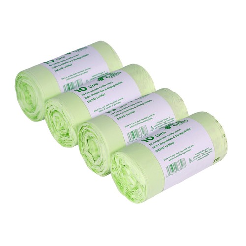 200x 10 Litre Compostable Caddy Liners for Food Waste/Caddy Bags - 10L ...