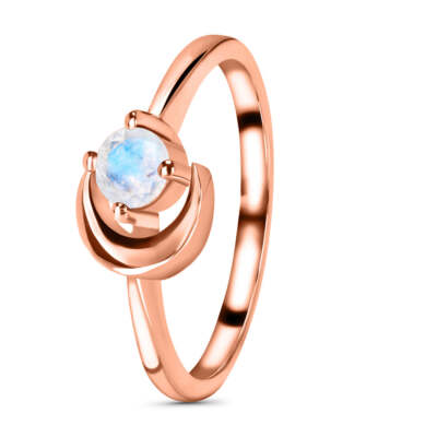 Moonstone Rose Gold Blue Moon Ring | eBay Australia