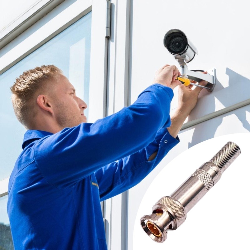 BNC Male Connector Adapter for CCTV Camera Solder Less Installation | eBay