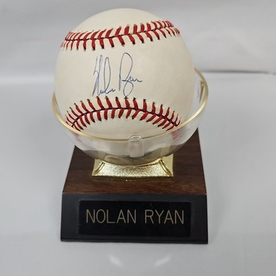 Nolan Ryan Autographed Rawlings Baseball in Display Case Original ...