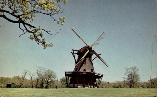 Batavia Illinois Windmill Fabian Park on Fox River unused vintage ...