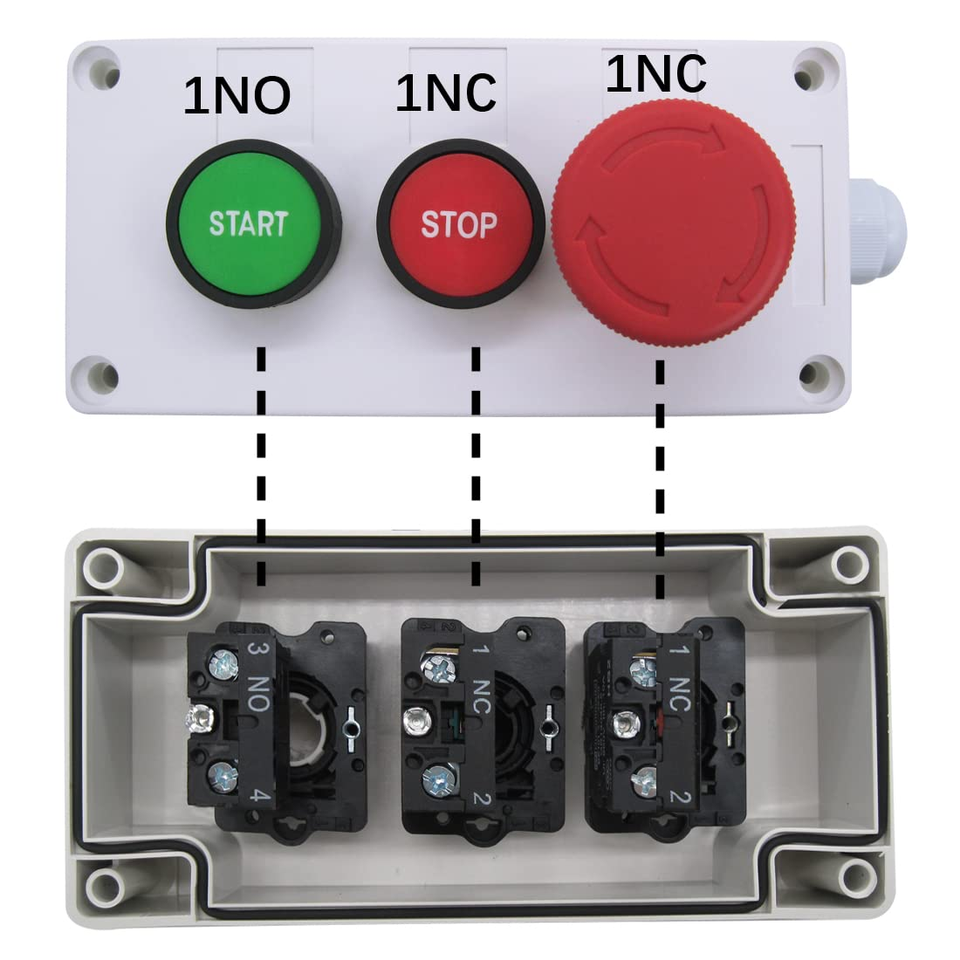 Momentary Start Stop Push Button + Red Mushroom E-Stop Switch HZ-JTSS ...