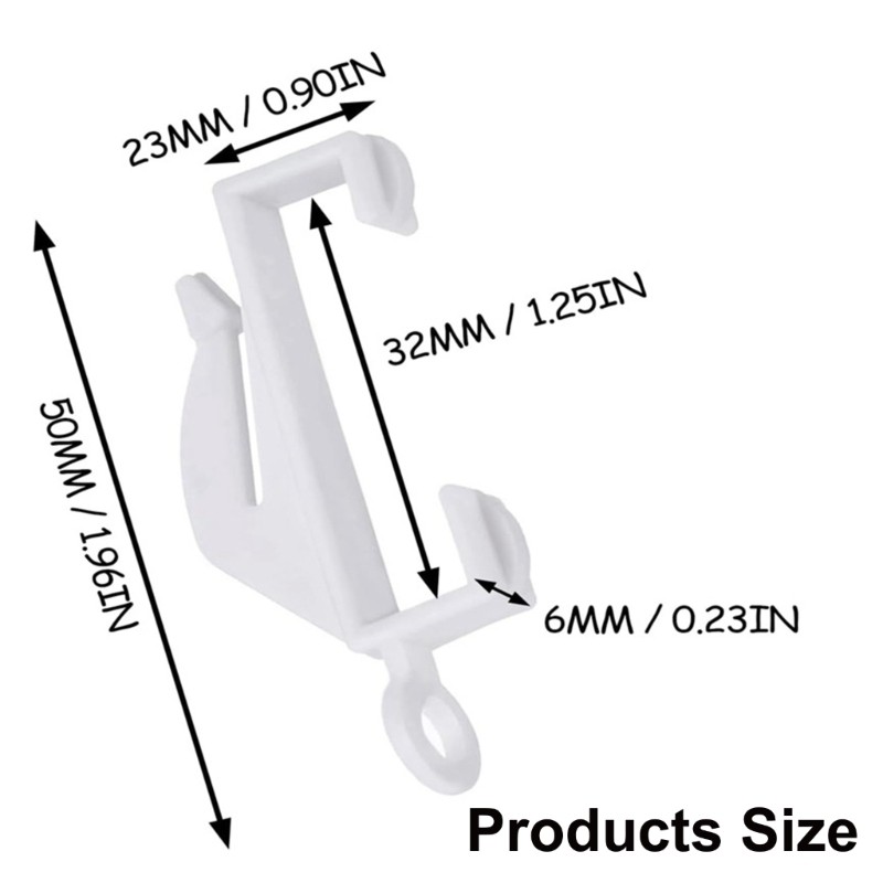 Pack of 100 Curtain Rails Sliders Curtain Track Gliders Hooks Side ...