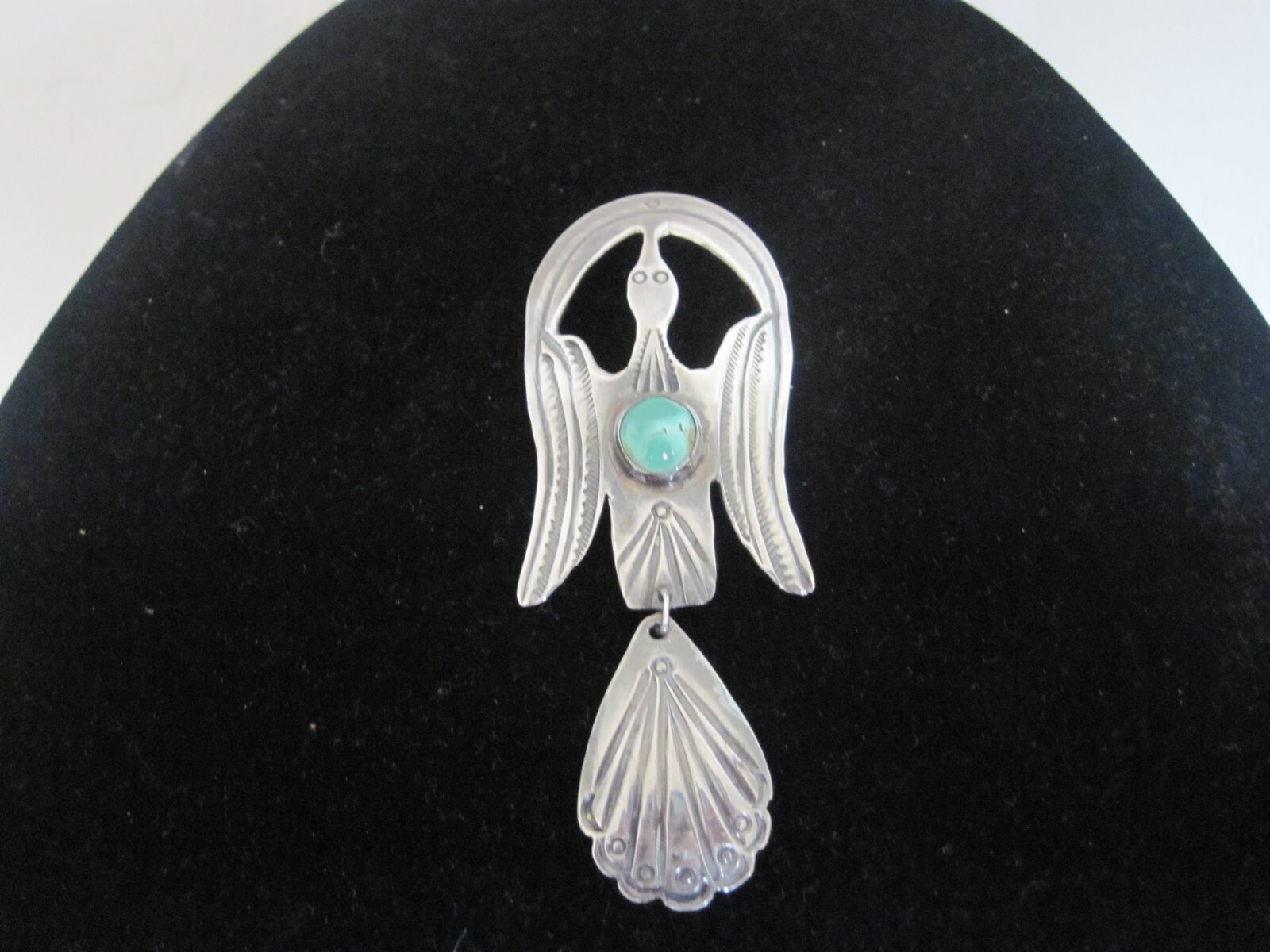 Antique Native American Peyote Bird Pin - Gem