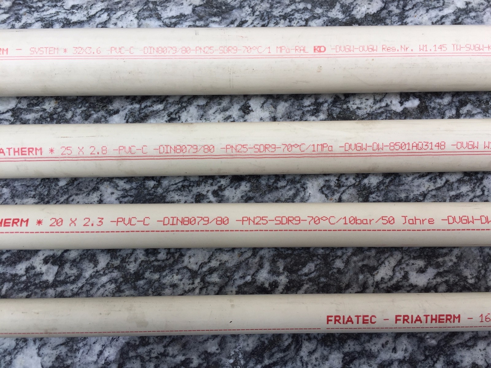 Friatherm Friatec Rohr starr LÄNGE:200mm=0,2m verschiedene Größen 16 ...