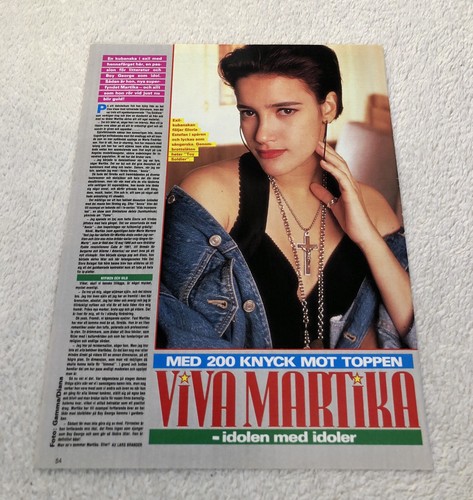 MARTIKA MARTA MARRERO 1988 Clipping Poster Swedish Music magazine Okej ...