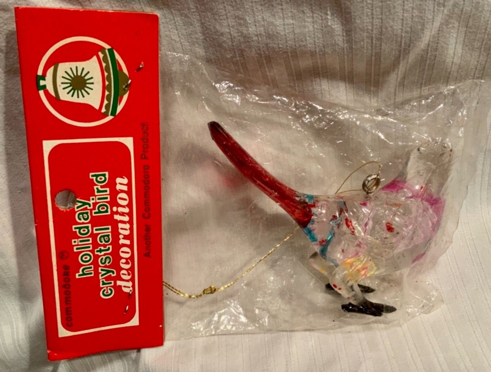 Bird,Songbird,Commodore,Holiday Crystal Bird,Ornament,Christmas,Vintage ...