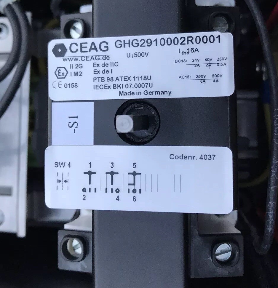 Ceag GHG 44 Control Unit W/ Ammeter - GHG4442402R1091 - 6A Atex Switch ...