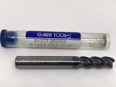 Garr Tool 86277 5/16” Carbide Flat Endmill 3 Flute Coated | eBay