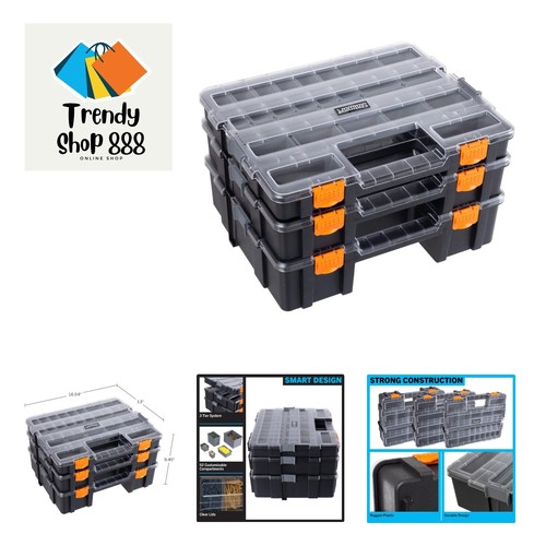 Tool Box Organizer - 3-in-1 Portable Parts Organizer with 52 ...